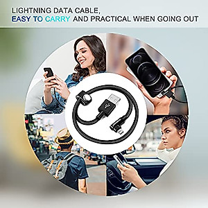 aceyoon [2 Pack MFi Certified Lightning Cable, Right Angle 1.6ft Braided USB to 90 Degree iPhone Charger L Shaped Data Sync Elbow Powerline Cord for i12/12 Pro, i11/11 Pro, XS Max, XR, XS