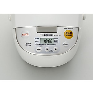 Zojirushi NL-AAC10 Micom Rice Cooker (Uncooked) and Warmer, 5.5 Cups/1.0-Liter, 1.0 L,Beige