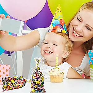 100 Pieces Honey Bee Cellophane Plastic Candy Bags Bee Party Bags Treat Bags with 200 Pieces Twist Ties Bee Gift Bags for What Will it Be Gender Reveal Party Supplies