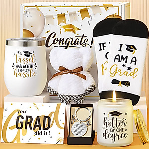 Graduation Gifts for Her Him 2025, Best High School College Graduation Gifts Cool Master Degree Grad Gifts Box, Congratulations Gifts for Graduates Girls Boys Daughter Son Nurse Friend w/ Wine Tumbler