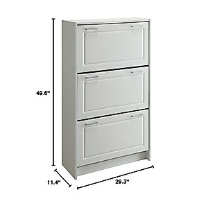 4D Concepts 76453 White Deluxe Triple Shoe Cabinet