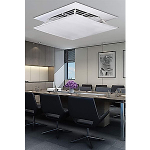 Liveinu Canvas Air Deflector Adjustable Reusable Heat and Air Deflector for Drop Ceiling Vents RV, Home HVAC, AC and Ceiling Registers Air Conditioner Deflector White 23"x23" Inch