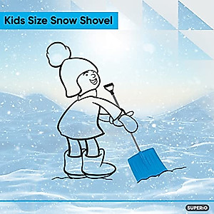 Superio Kids Snow Shovel Plastic Heavy Duty Snow Shovel for Snow Removal, Small Kids Shovel Snow Fun, Sturdy Wooden Handle, 35" Height, 12" Blade (2, Blue)