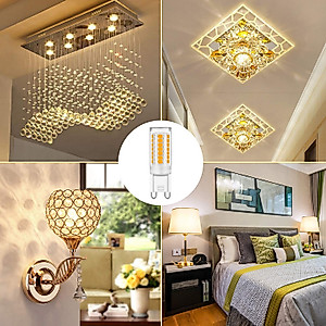 YUIIP G9 LED Light Bulb 4W Equivalent 40W Halogen Bulbs, G9 Base, Warm White 3000K, 400LM Lamp, AC 120V CRI 83 for Home Lighting, Ceiling Fan, Chandelier, Non Dimmable (6 Pack)