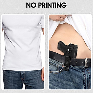 2 Pack Upgrade Concealed Carry Gun Holster for Men Women, Universal IWB OWB Pistols Holsters Right/Left Hand Draw Fits S&W M&P Shield 9MM Glock 17 19 26 27 42 43 Subcompact Compact Mid-Sizes Handguns