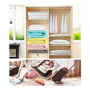 (2 x Extra Large, Large & Jumbo) Vacuum Storage Space Saver Compression Plastic Organizer Slider Sealable Bags Sealing for Clothes, Comforter, Garment, Clothing (Free Hand Pump for Travel) 6 Pack