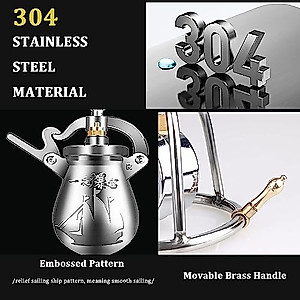 UEIDIHI Popcorn Maker Machine for Amplify Corn Rice Pellet, Retro Mini Stainless Steel Popcorn Pot, Samall Hand Popcorn Machine, Traditional Old-Fashioned Pop Corn Makers