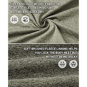 MIER Men's Quarter Zip Pullover UPF 50+ Long Sleeve Golf Hiking Running Athletic Shirts, Lightweight Brushed Back Fleece (Brown, Large)