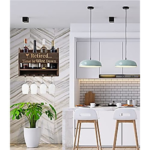 Wall Mounted Wine Rack - Men Women Retirement Gifts - Unique Retired Gifts for Dad, Mom - Gift Idea for Moms, Grandma, Aunt, Mother in law, Dads, Grandpa - Retirees Presents - Includes 4 Wine Glasses