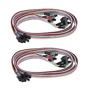 Warmstor 2 Pack Desktop Computer Case Motherboard On/Off/Reset/HDD Switch Power Cord PC Power Button Switch Power SW Cable ATX Case Front Bezel Wire with Red Green LED Indicator Light 2-Pin 27-inch