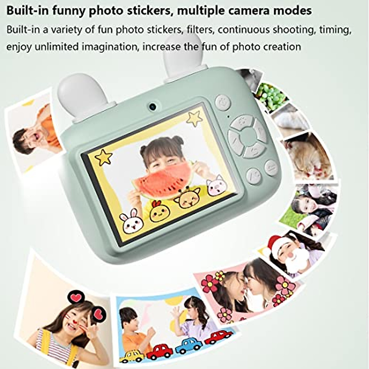 LINXHE Digital Camera, HD 1080P Camera with LCD Screen, Compact Portable Mini Cameras for Students, Teens, Kids (Color : Green)