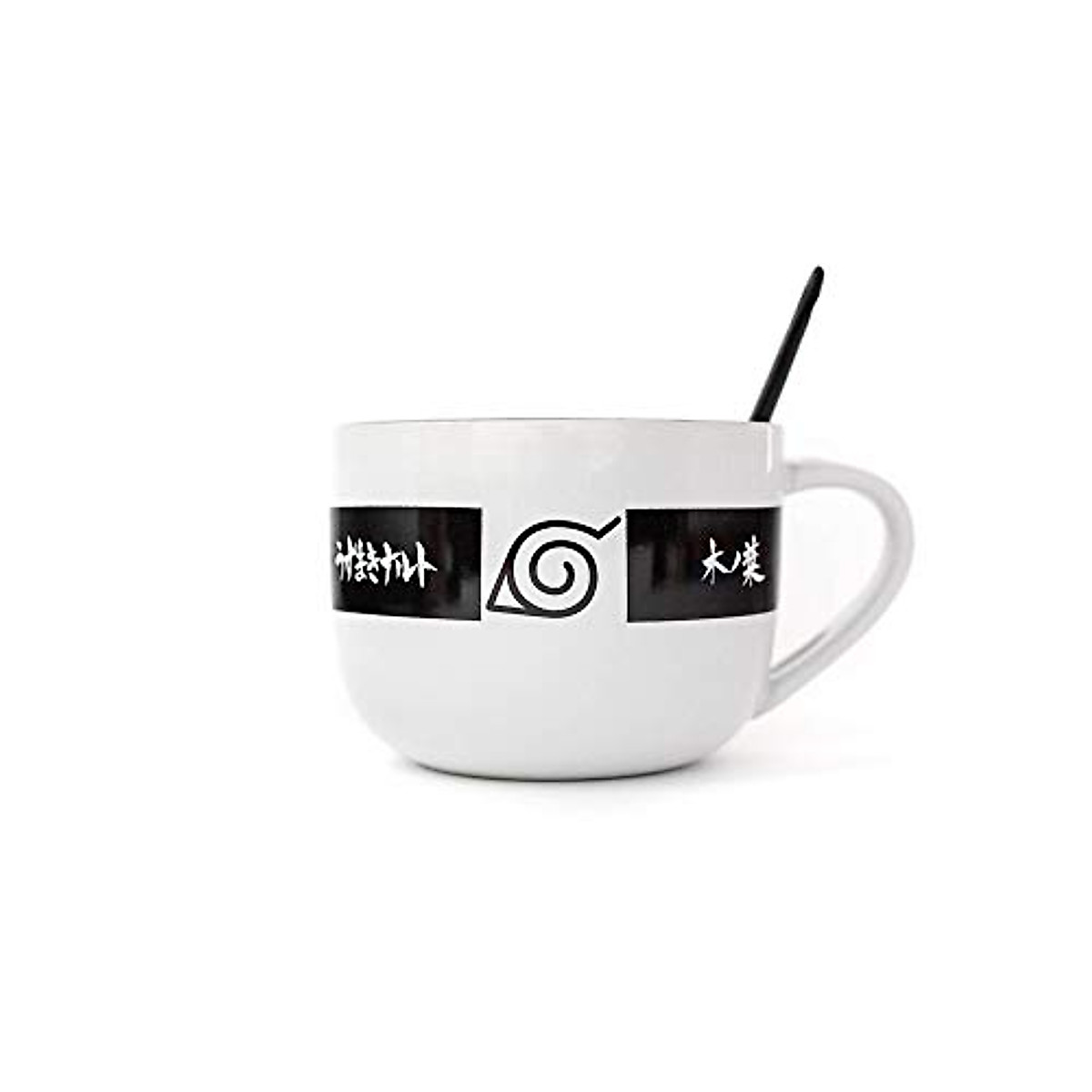 JUST FUNKY Naruto Anime Ceramic Ramen Soup Mug with Spoon | 20 Oz Coffee Cup Featuring Naruto | Anime Bowl | Home Deco | Naruto Bowl | Collective | Official Licensed