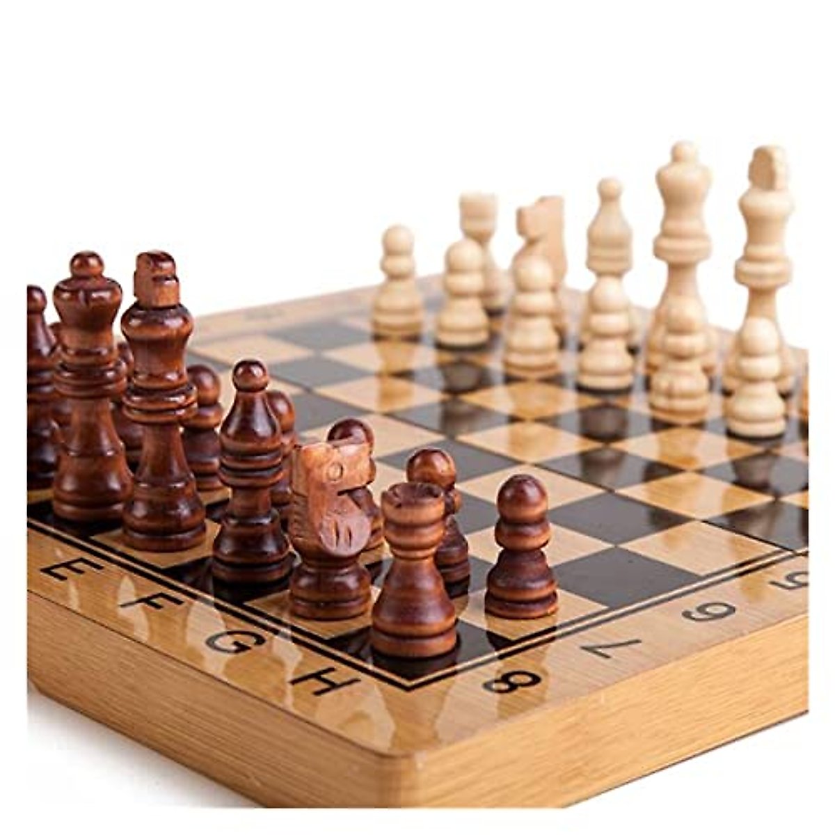 VONGAZ Chess Board Game Chess Set 13.3 Inch Wooden Chess and Checkers Set，Wooden Travel Chess Game Set Portable Chess Game Chess Game Set Chess Board Set
