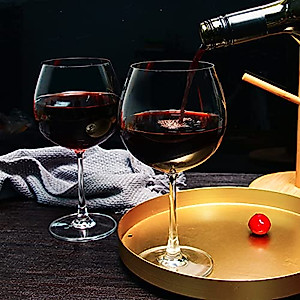 FAWLES Crystal Red Wine Glasses Set of 4, 23 oz (640 ml) Balloon Wine Goblets Set, Gin and Tonic Glasses Set, Perfect Gifts for Housewarming, Wedding and Anniversary