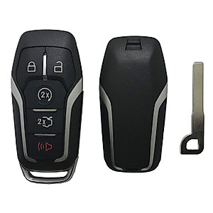 Smart Key Fob Shell Case Fit for Ford Fusion Mustang Explorer Edge 5 Buttons Keyless Entry Remote Key Fob Cover Housing (Black)