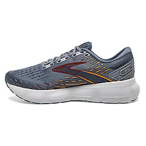 Brooks Men's Glycerin 20 Neutral Running Shoe - Grey/Chili Oil/Orange - 8.5 Medium