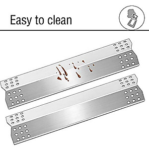 Kalomo 15 1/8 x 3 1/4”Grill Heat Plates Parts for Master Forge 1010048 Models, Heat Shield Burner Cover Flame Tamer, Stainless Steel Gas Grill Heat Tent BBQ Gas Replacement Parts, Set of 4