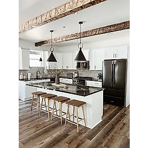 Nathan James Barker Classic Counter Height Wood Barstool with Leather Removable Cushion, Backless Island 24" Bar Stool for Kitchen, Chestnut Brown