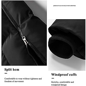 HMLOPX Men Women Down Long Quilted Coat, Puffer Jacket Windproof Quilted Down Parkas with Hood (Color : black, Size : S-Small)