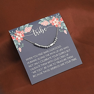 ENSIANITH Tribe Necklace Morse Code Necklace Best Friends Gift Tribe Gift Love My Tribe Friendship Necklace (Tribe MCne)