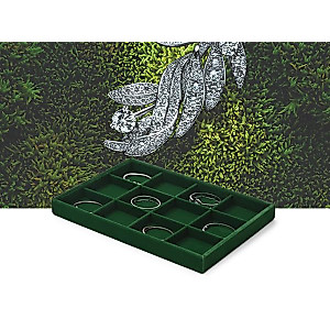 Papten Jewelry Display Tray Velvet 12 Grid Stackable Jewelry Trays Showcase for Bracelet Bangle Watch Earring Ring