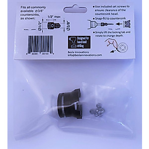 Countersink Buddy Adjustable Depth Stop Attachment for Countersink Drill Bits