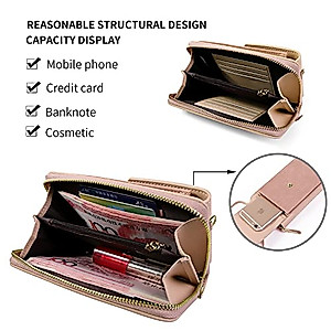 Tingya Small Crossbody Bag Cell Phone Purse Wallet with Credit Card Slots for Women (Apricot
