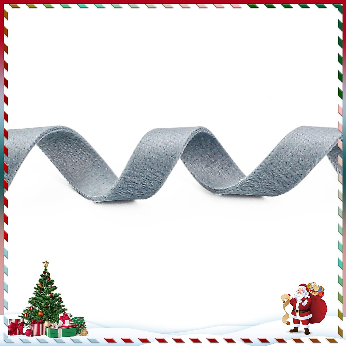 Dusty Blue Double Faced Velvet Ribbon 3/8 Inch, 10 Yards Velvet Craft Ribbons for Christmas Wreath Decoration Gift Wrapping Handmade Craft Bow Making