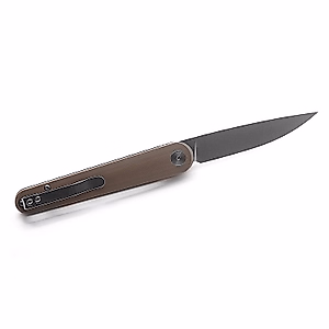 Warspear Terima Front Flipper Folding Knife 3.5" Stonewshed D2 Blade Tan G10 Handle Outdoor Camping Pocket Knife With Deep Carry Clip WP901TN