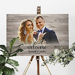 Rustic Wedding Welcome Sign | Custom Portrait from Photo | Wood Wedding Signs | Wedding Gift | Wedding Illustration | Wedding Decoration
