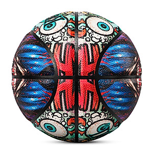 Kuangmi Joker Series Basketball, Men's Official Size 7 29.5" Streetball,Made for Indoor and Outdoor Basketball Games,Green