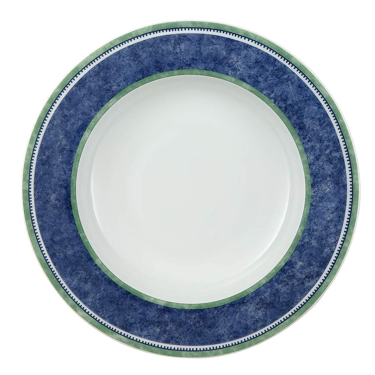 Villeroy & Boch Costa Rim Soup, 9 in, White/Blue/Green