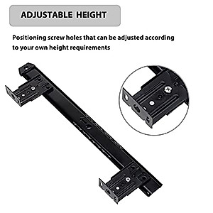 EVCUHASL Keyboard Slide, 14 Inch Heavy Duty Ball Bearing Drawer Slides, Undermount Keyboard Tray Slides, Black Powder Finished Cabinet Furniture Hardware with Adjustable Height Bracket