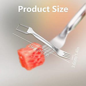 Generic Watermelon Fork Slicer Cutter,Portable Stainless Steel 2-in-1 Watermelon Fork Slicer, Watermelon Cutter Slicer Tool Fruit Forks Slicer for Home Party Camping Kitchen Gadget(2pcs), dsf451