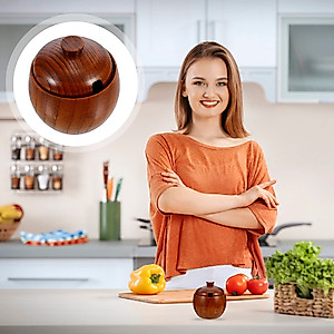 Hemoton Japanese Style Solid Wood Bowl with Lids Children Kids Baby Serving Tableware for Salad Rice Miso Soup Fruits Kitchen Prep Bowl Candy Dishes Nut Bowls Condiment Containers