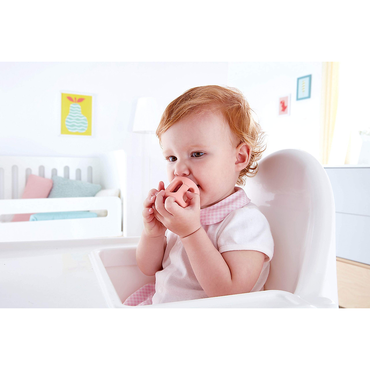 Hape Geometric Rattle | Colorful Rattle Toys for Newborn, Infants & Toddlers, 3 Piece Early Educational Toy Set