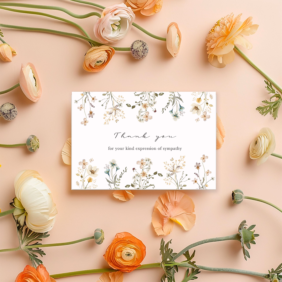 Funeral Thank You Cards with Envelopes,20 Sheets-4*6 inches Flowers Thank You Cards for Funerals,Ffuneral Thank You Cards with Messages Inside are Suitable for Family, Friends, and Loved Ones