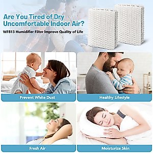 Alocs WF813 Humidifier Filter Replacement for Relion - RCM832 RCM832N ProCare PCWF813 PCWF-813 PCCM-832N PCCM-840 Equate EQWF813 EQ 2119-UL Cool Mist Humidifier Filters（6 Pack）