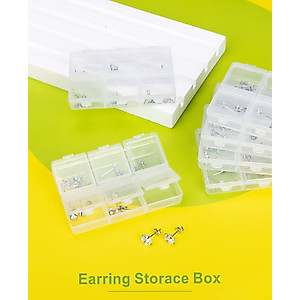 Earrings for Women, 8 Pairs Stud Earrings Set for Men, COMOSO 18K White Gold Plated S925 Sterling Silver Cubic Zirconia Earrings Studs 3-6mm, Birthday Christmas Gift