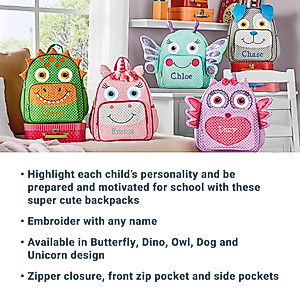 Let's Make Memories Kids Personalized Toddler Backpack for School - Custom Preschool Backpack, Little Critter, Aqua Butterfly