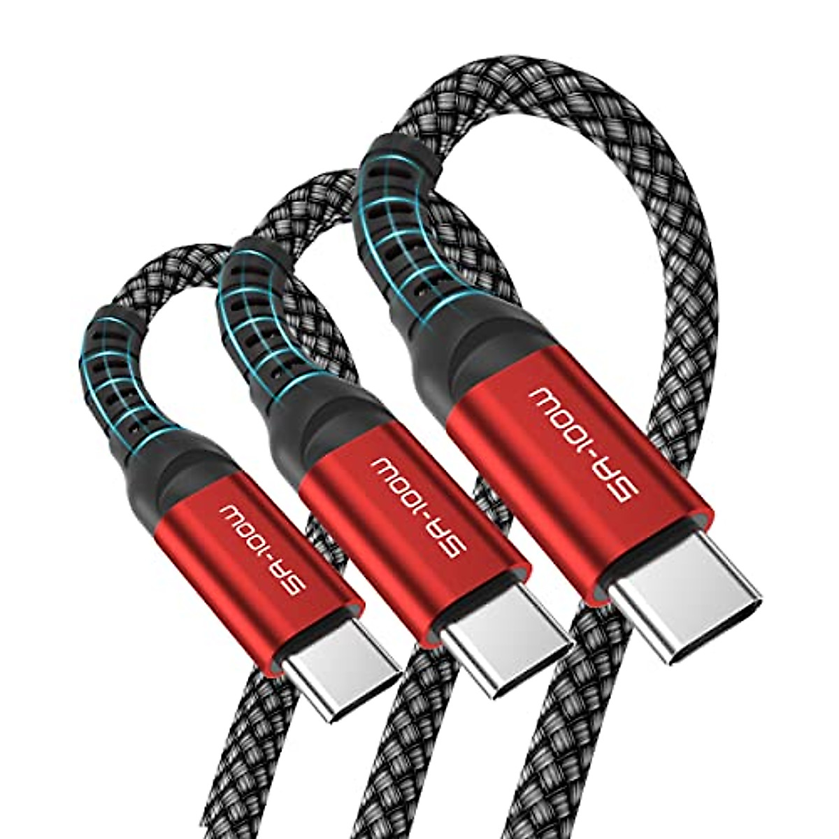 Meboyz 3 Pack 100W USB C to USB C Cable 10ft+6ft+3ft, Type C to Type-C Cable, USBC to USB-C Fast Charging Cable Compatible with MacBook Air/Pro, iPad Pro 12.9/11/Air, Samsung Galaxy S22/21/20/Note20