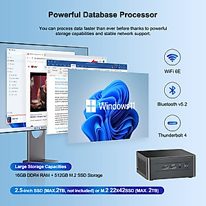 Intel NUC 12 Mini PC Kit NUC12WSHi7 (12-Core i7-1260P 16GB RAM 512GB SSD Iris XE Graphics) Windows 11 Pro Latest Desktop Computer Mini PC,2 x Thunderbolt 4, Intel nuc Wi-Fi 6E AX211 Wireless