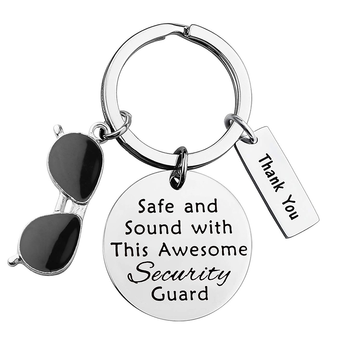 Lywjyb Birdgot Security Guard Gift Security Guard Thank You Jewelry Sunglasses Charm Gift Safe And Sound Keychain (Security Guard ky)