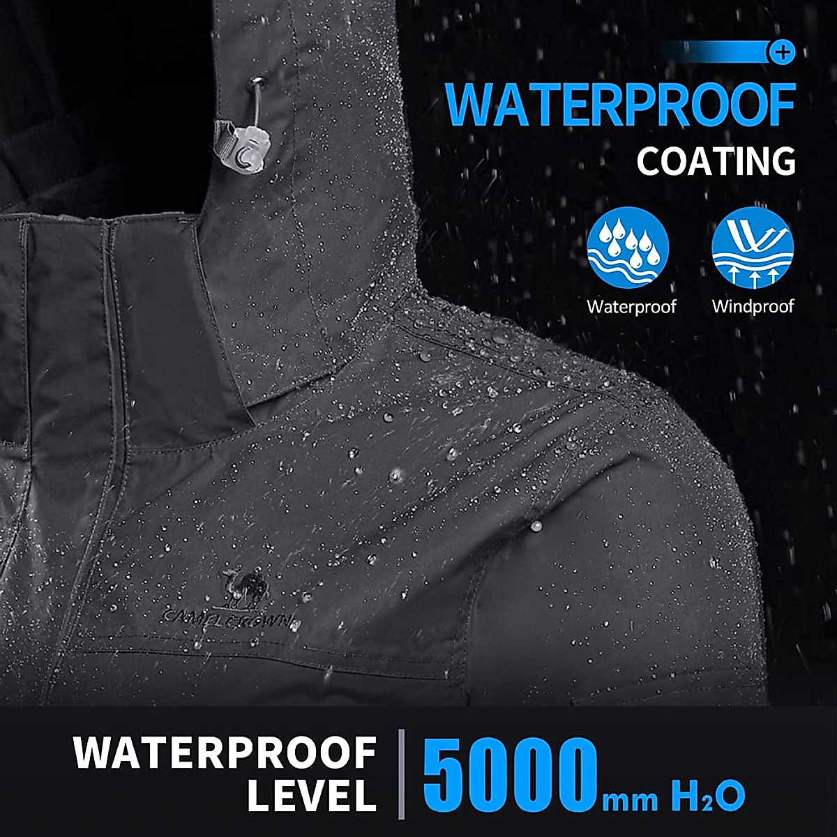 CAMEL CROWN Womens Waterproof Ski Jacket 3-in-1 Windbreaker Winter Coat Fleece Inner for Rain Snow Outdoor Hiking(Dark Grey, Medium)