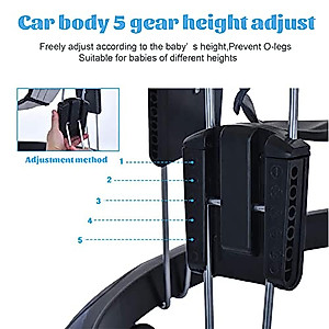 LANGYI Adjustable Baby Walkers for Baby with Easy Clean Tray, Universal Wheeled Walker, Anti-Rollover Folding Walker for Girls Boys 6-18Months Toddler, White, 1.0 Count