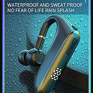 LILAJO Single Wireless Bluetooth 5.3 Headset - Voice Control Metal Painting Car Driving Headset - Single Handfr 30H Talk Time 180 ° Adjustment Lightweight