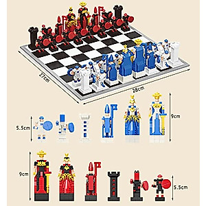 Koowants Cool Royal Chess Building Kit Themed Chess Sets for Loved One,Building Block Chess with Cute Royal Minifigures as a Great Chess Gift Ideas,Collection Chess Building Sets for Home Decor