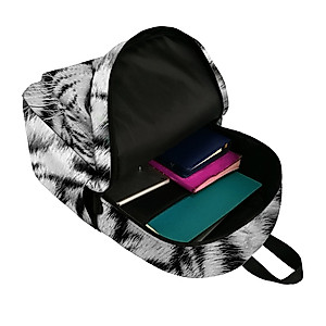 JeremySport Toddler Backpack Boys, 15 Inch Kids Backpack for Preschool,White Tiger