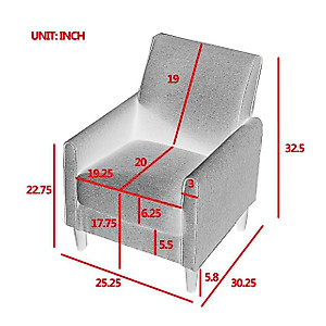 Accent Chair Living Room Chair Versatile Accent Chair for Any Occasion Experience The Comfort Solid Wood Legs and 300lbs Weight Capacity,Light Gray