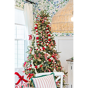 Mud Pie, White, Pom Tassel Garland, 60"